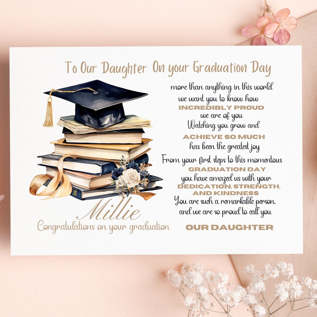 Personalised Daughter Graduation Card for Her Personalised Graduation ...