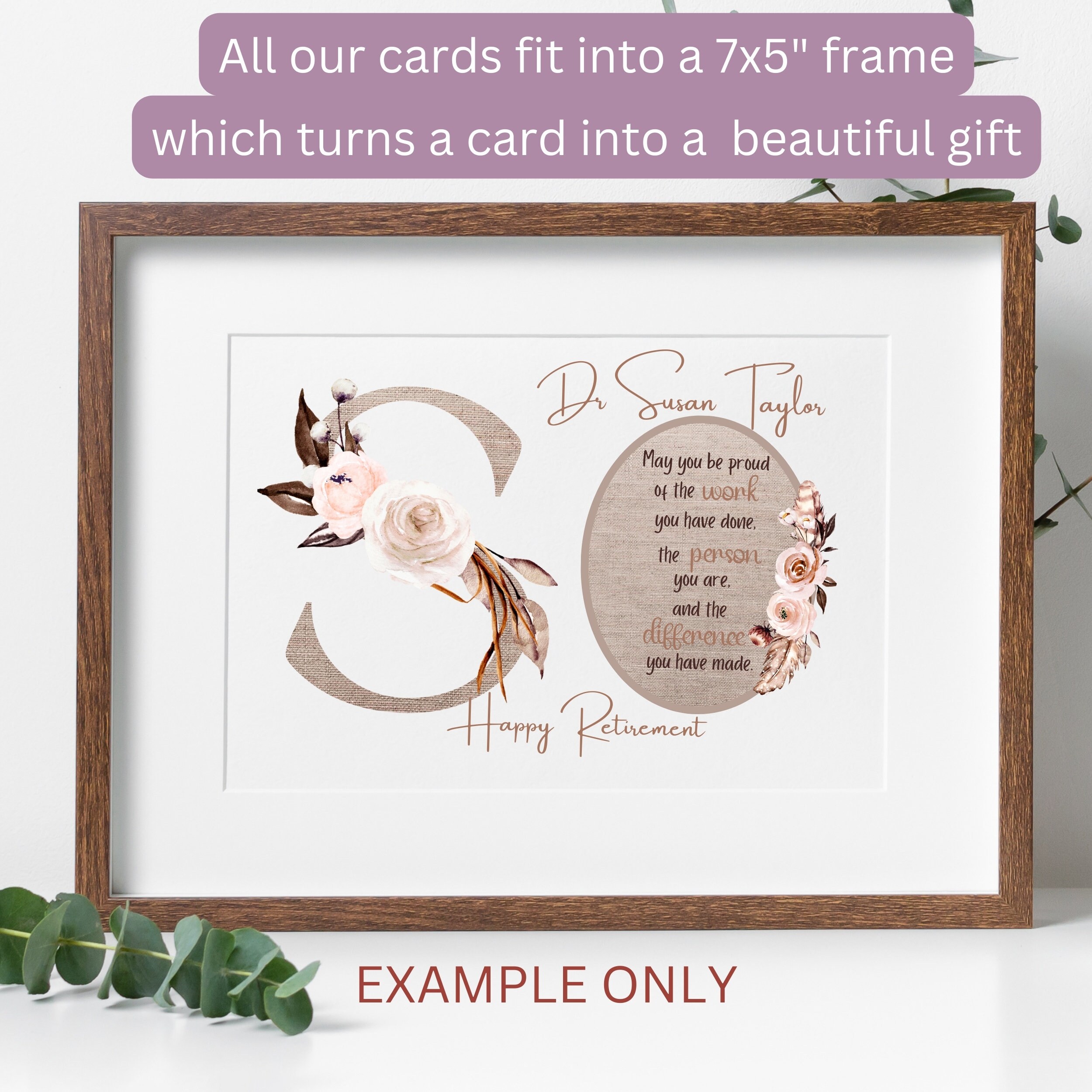 Ladies Retirement Card Personalised Retirement Gift for Work Colleague ...