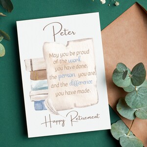 Personalised Male Retirement Card, Retirement Gift for Dad, Friend ...