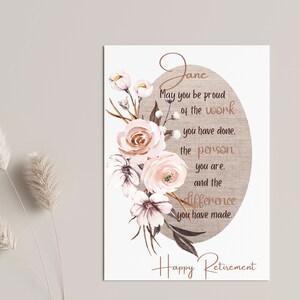 Personalised Ladies Retirement Card, Retirement Gift for Mum, Friend ...