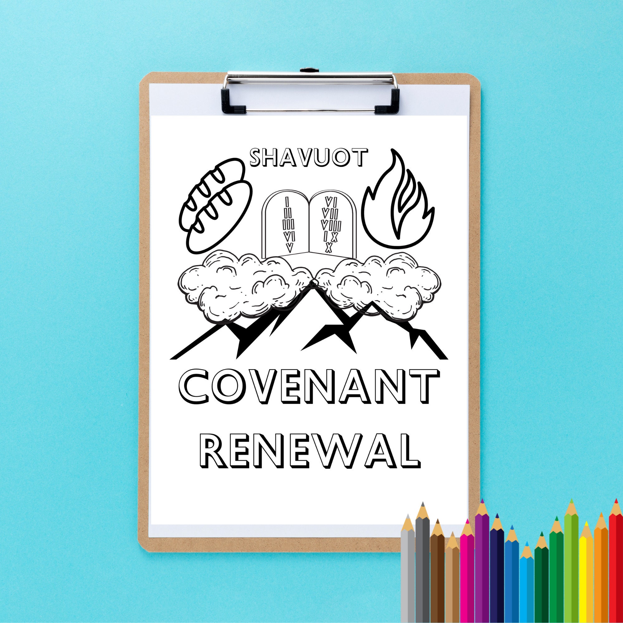 Shavuot for Kids, Shavuot Printable, Coloring Page for Kids, Biblical ...