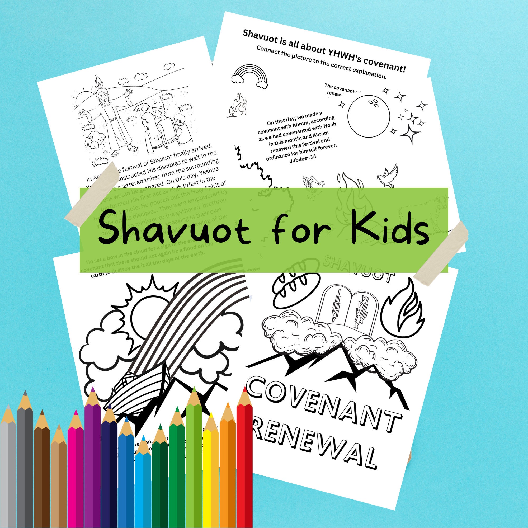 Shavuot for Kids, Shavuot Printable, Coloring Page for Kids, Biblical ...