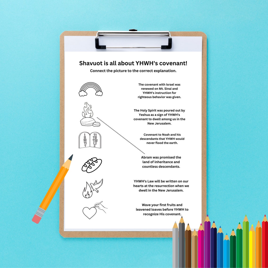 Shavuot for Kids, Shavuot Printable, Coloring Page for Kids, Biblical ...