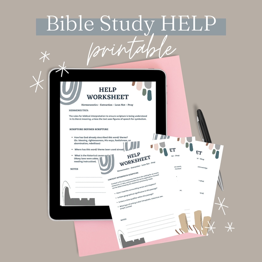 Bible Study Printable for Women, Bible Study Worksheet, HELP Bible ...