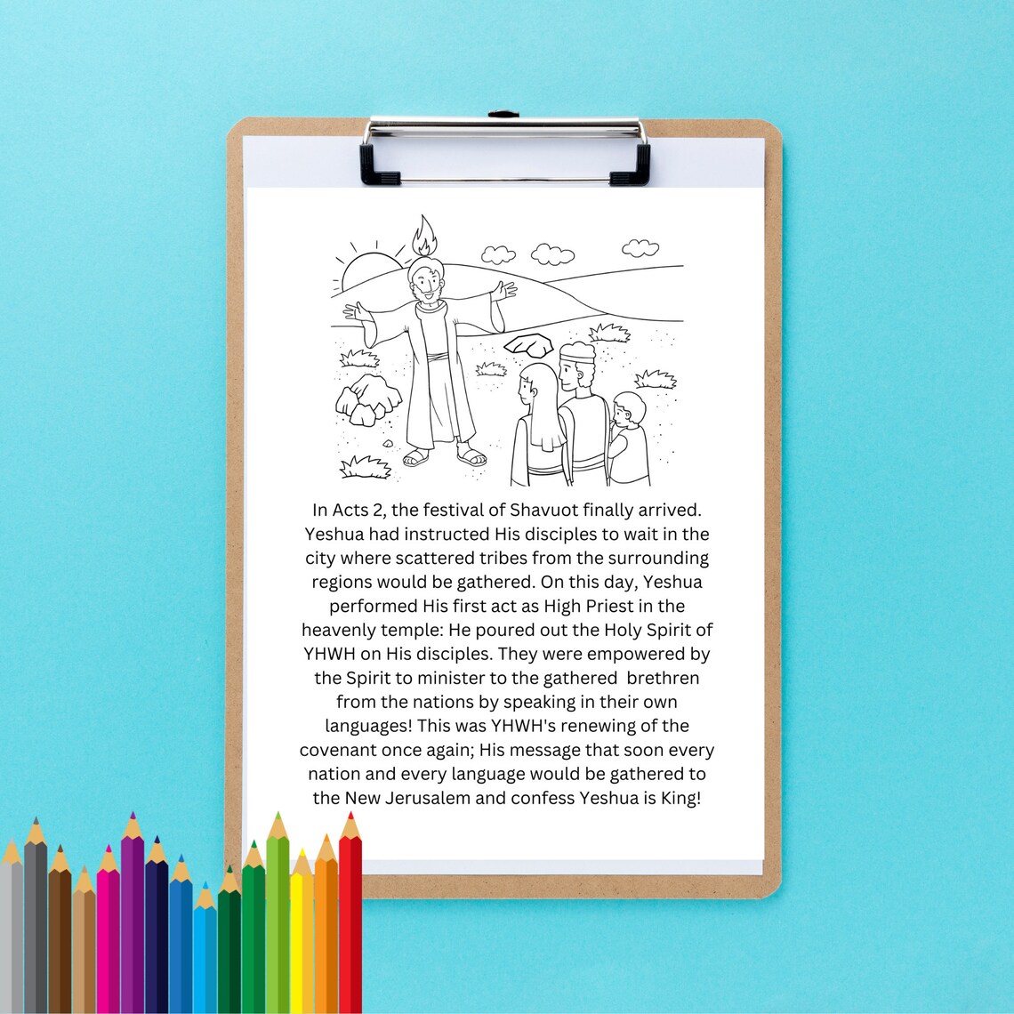 Shavuot for Kids, Shavuot Printable, Coloring Page for Kids, Biblical ...