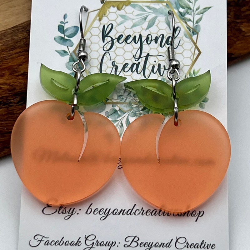 Peach Earrings - Etsy