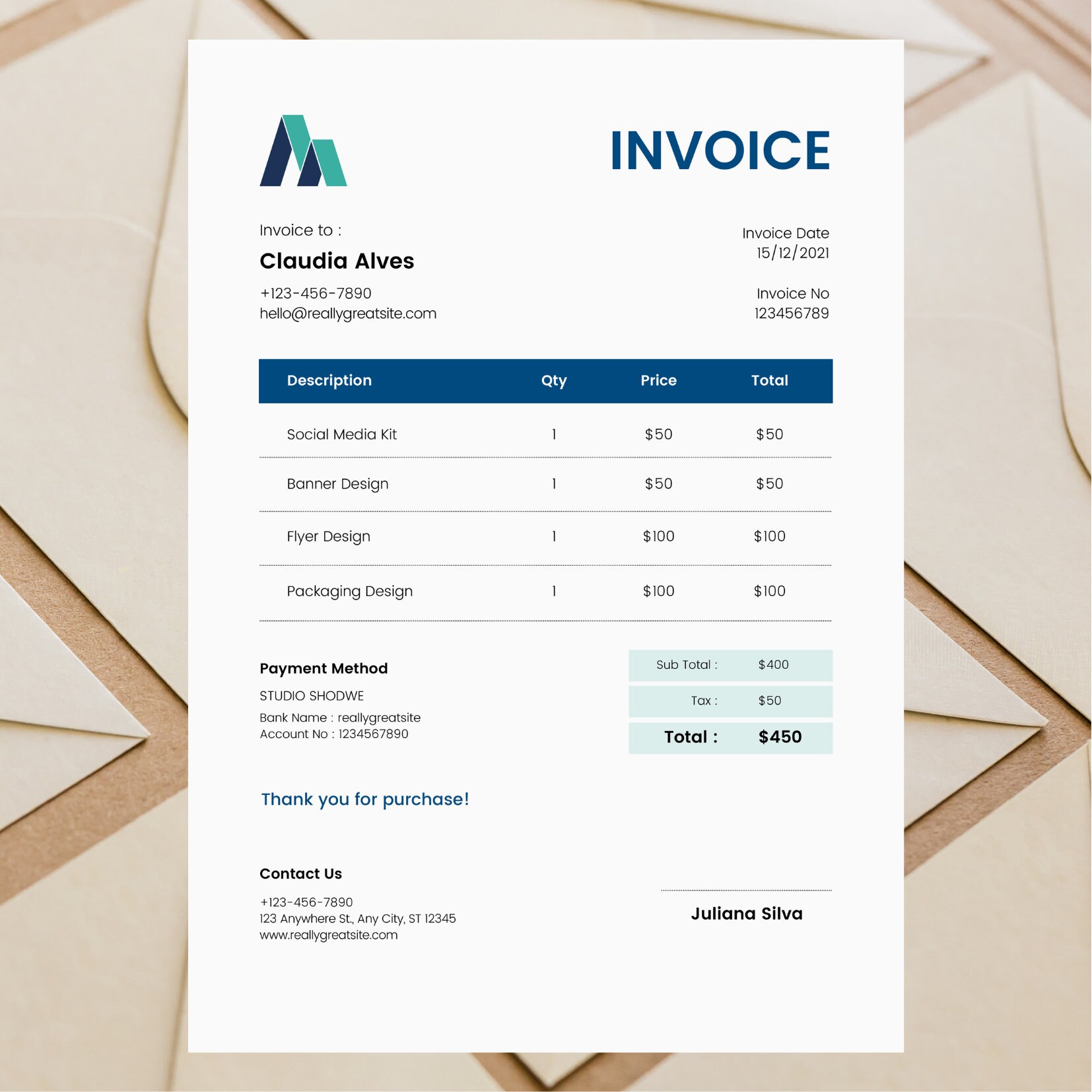 Grey and Blue Minimalist Business Invoice Editable Invoice Template ...