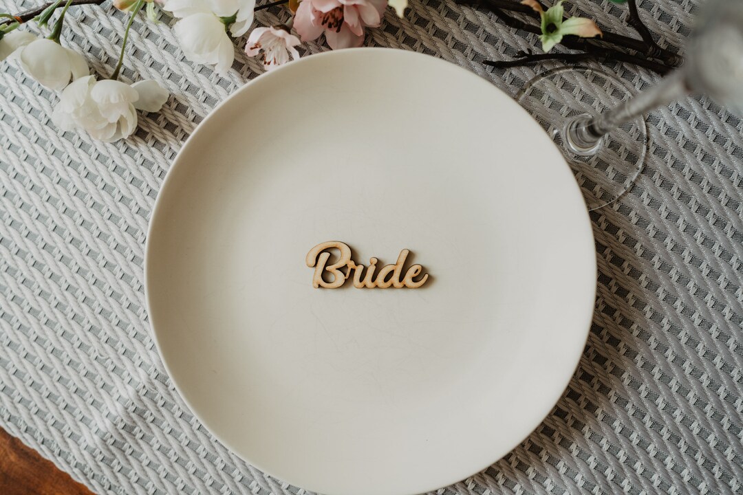 Personalised Place Names, Wedding Place Setting, Wooden, Wood Place ...