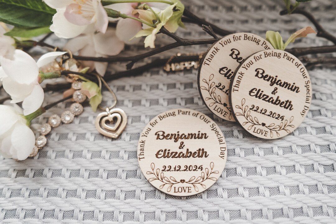 Wooden Thank You Magnets, Wedding Thank You Favor, Favors for Guests ...