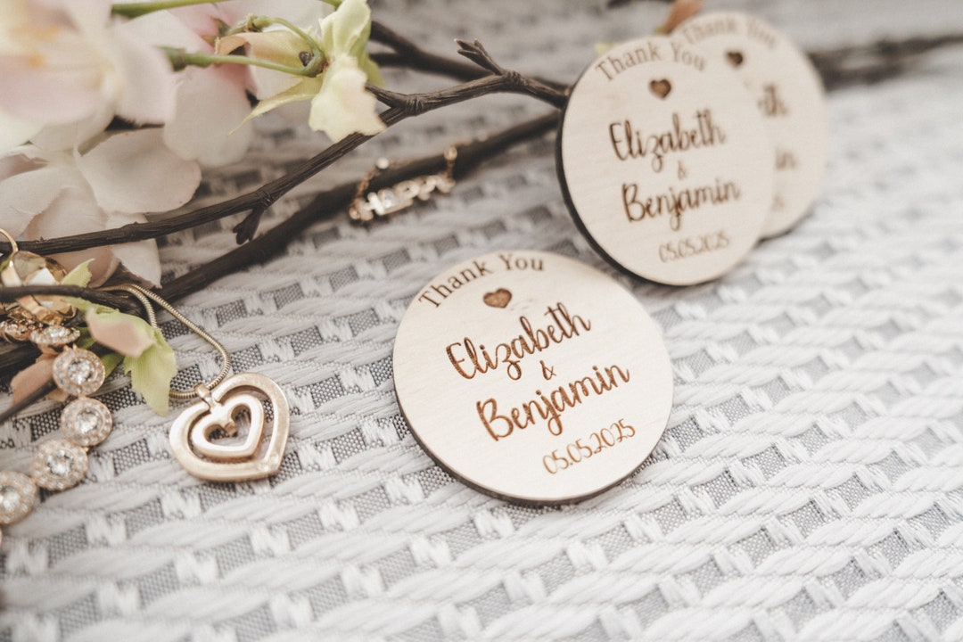 Wooden Thank You Magnets, Wedding Thank You Favor, Favors for Guests ...