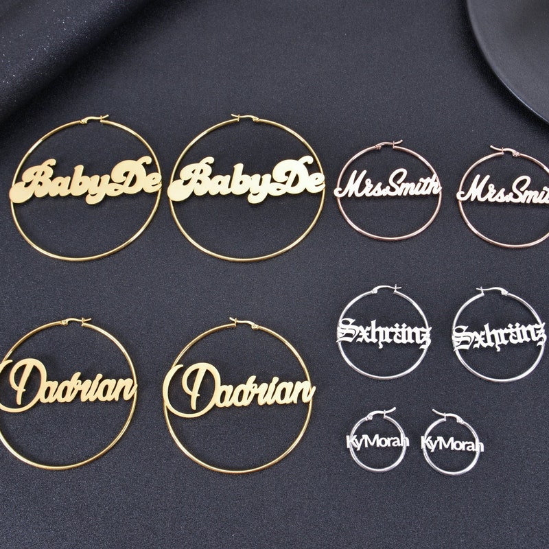 Name Hoop Earrings - Etsy