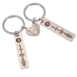 Personalized Spotify Heart Name Keychain | Two Spotify Code Keychain ...