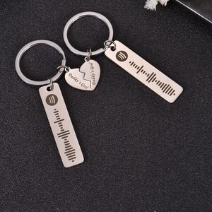 Personalized Spotify Heart Name Keychain | Two Spotify Code Keychain ...
