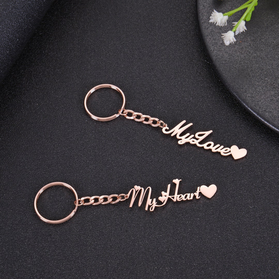 Personalized Name Keychain: Custom Engraved Keyring, Multiple Fonts - Etsy