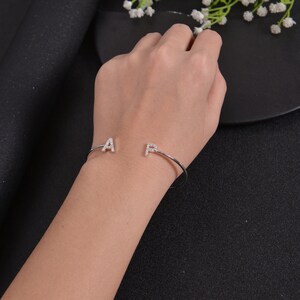 Diamond Initial Bracelet: Personalized Two-letter Bangle - Etsy