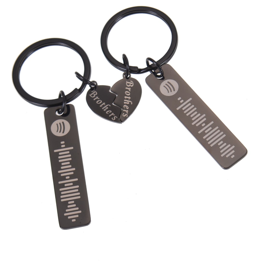 Personalized Spotify Heart Name Keychain | Two Spotify Code Keychain ...