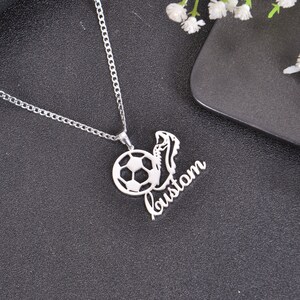 Personalized Soccer Pendant Necklace: Engraved Name, Sports Locket - Etsy