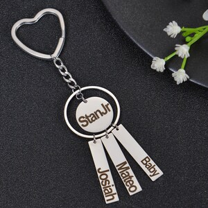 Personalized Multiple Bar Names Keychain in Gold, Silver and Rose Gold ...