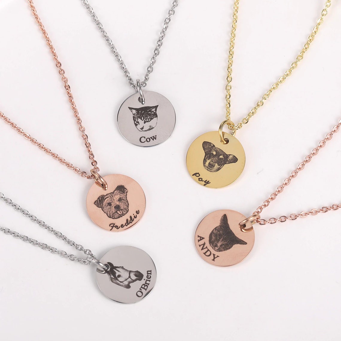 Custom Pet Photo Necklace: Personalized Pet Portrait Pendant - Etsy