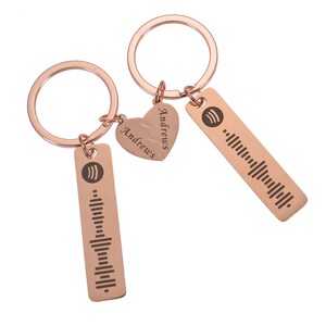 Personalized Spotify Heart Name Keychain | Two Spotify Code Keychain ...