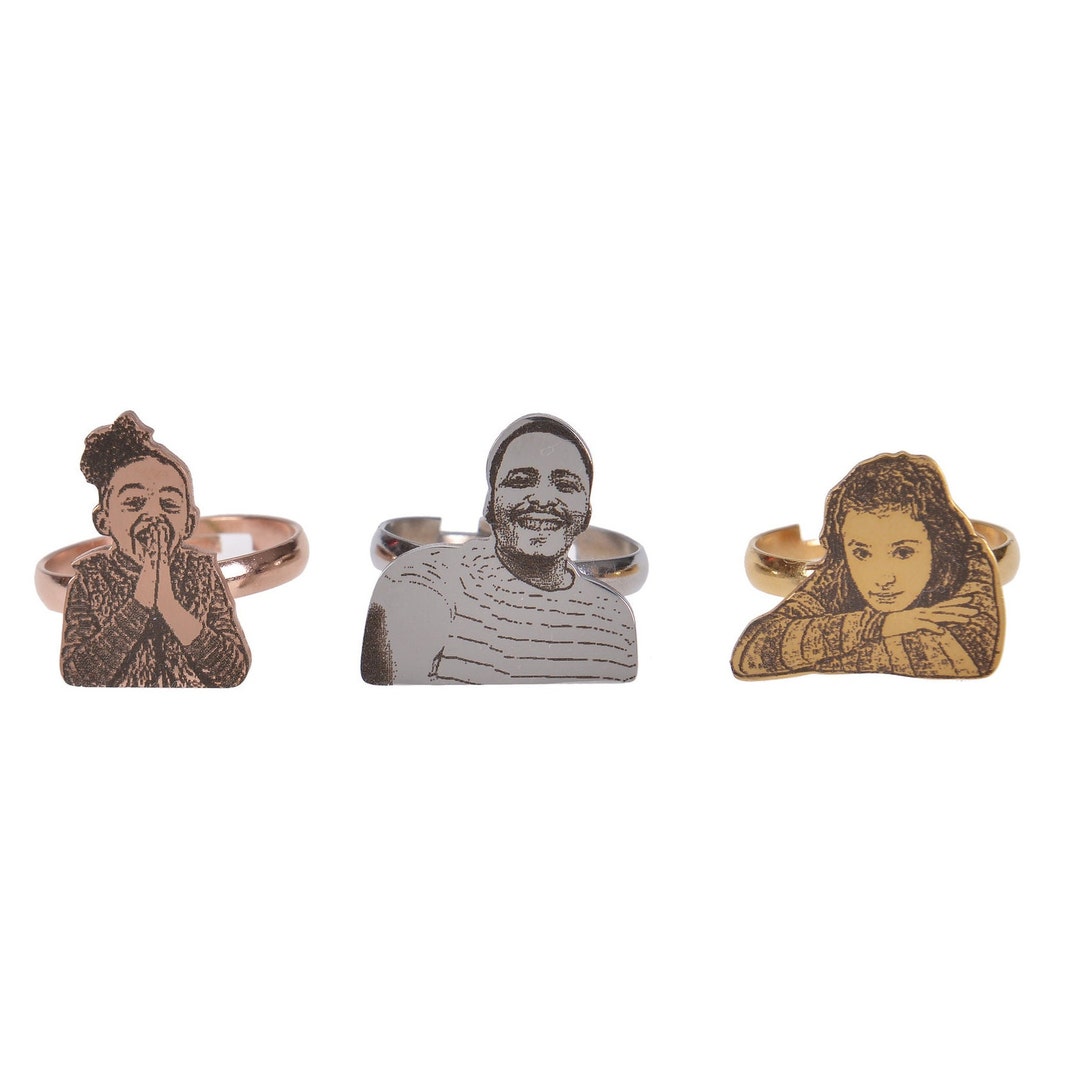 Photo Portrait Ring in Gold & 925 Sterling Silver | Personalized Photo ...