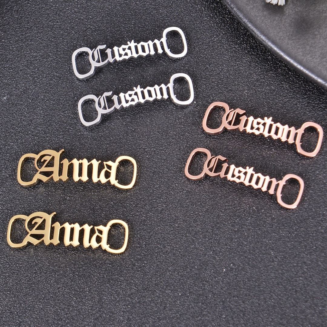 Personalized Name Shoe Nameplate in Gold, Silver & Rose Gold | Custom ...
