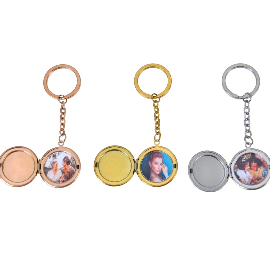 Custom Round Shape Foldable Frame Colorful Photo Keychain | Keyring ...