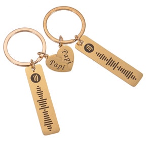 Personalized Spotify Heart Name Keychain | Two Spotify Code Keychain ...