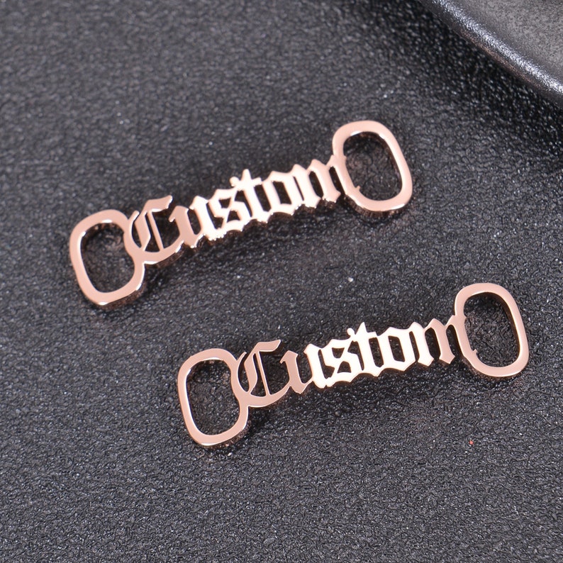 Personalized Name Shoe Nameplate in Gold Silver & Rose Gold - Etsy