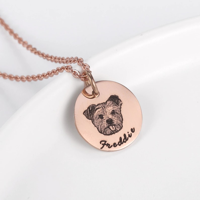 Custom Pet Photo Necklace: Personalized Pet Portrait Pendant - Etsy