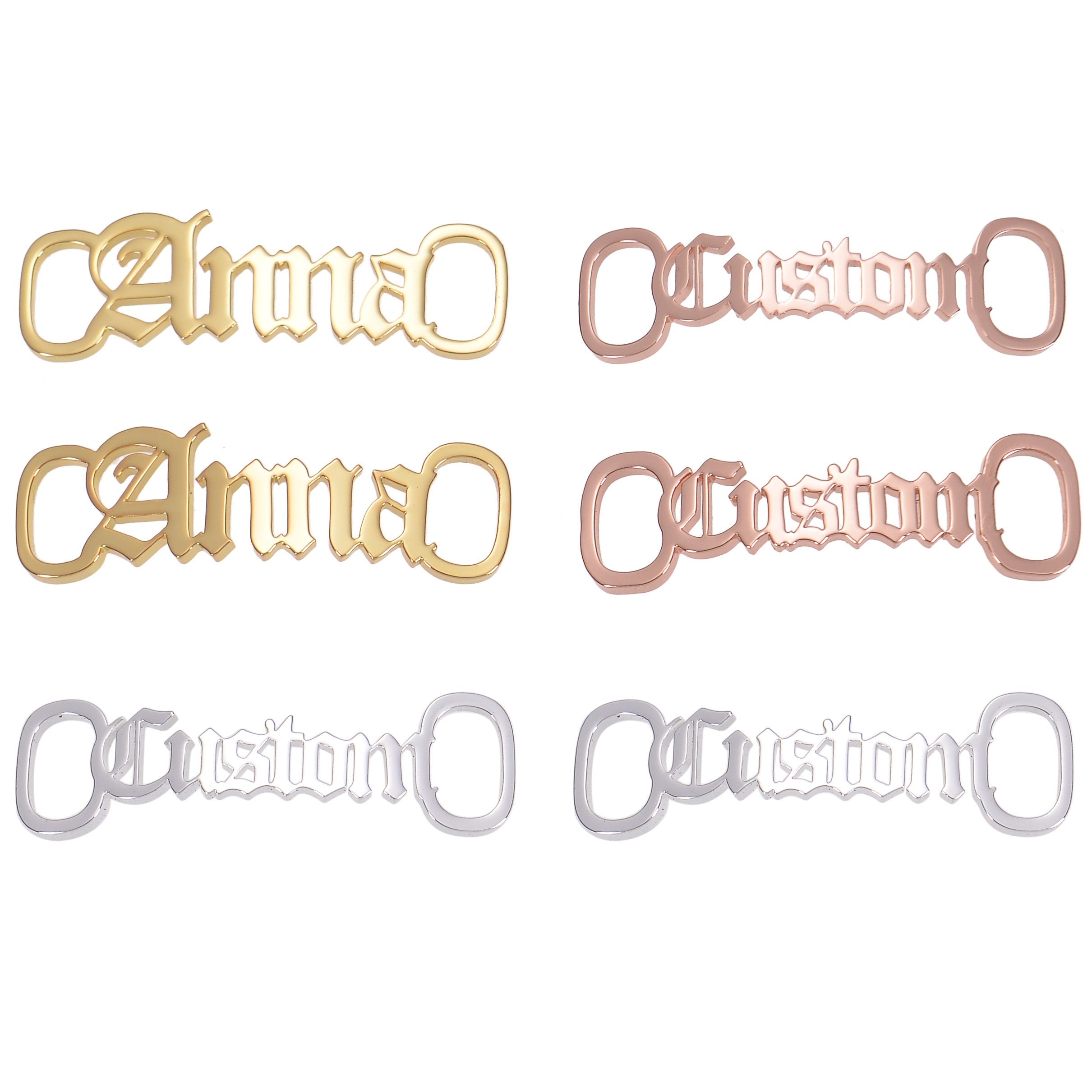 Personalized Name Shoe Nameplate in Gold Silver & Rose Gold - Etsy