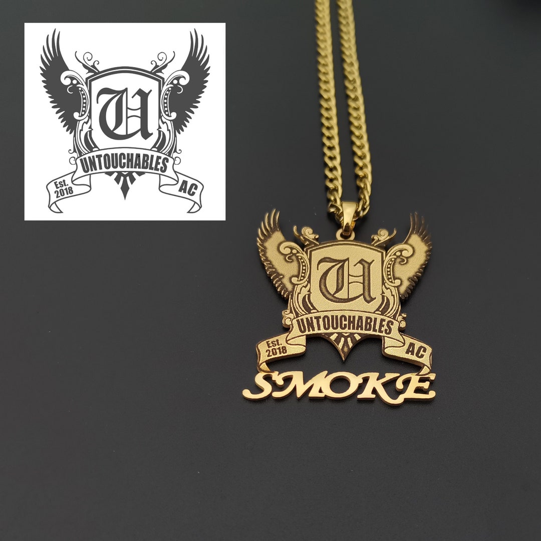 Engraved Logo Necklace: Custom Text Photo Pendant, Personalized Locket ...