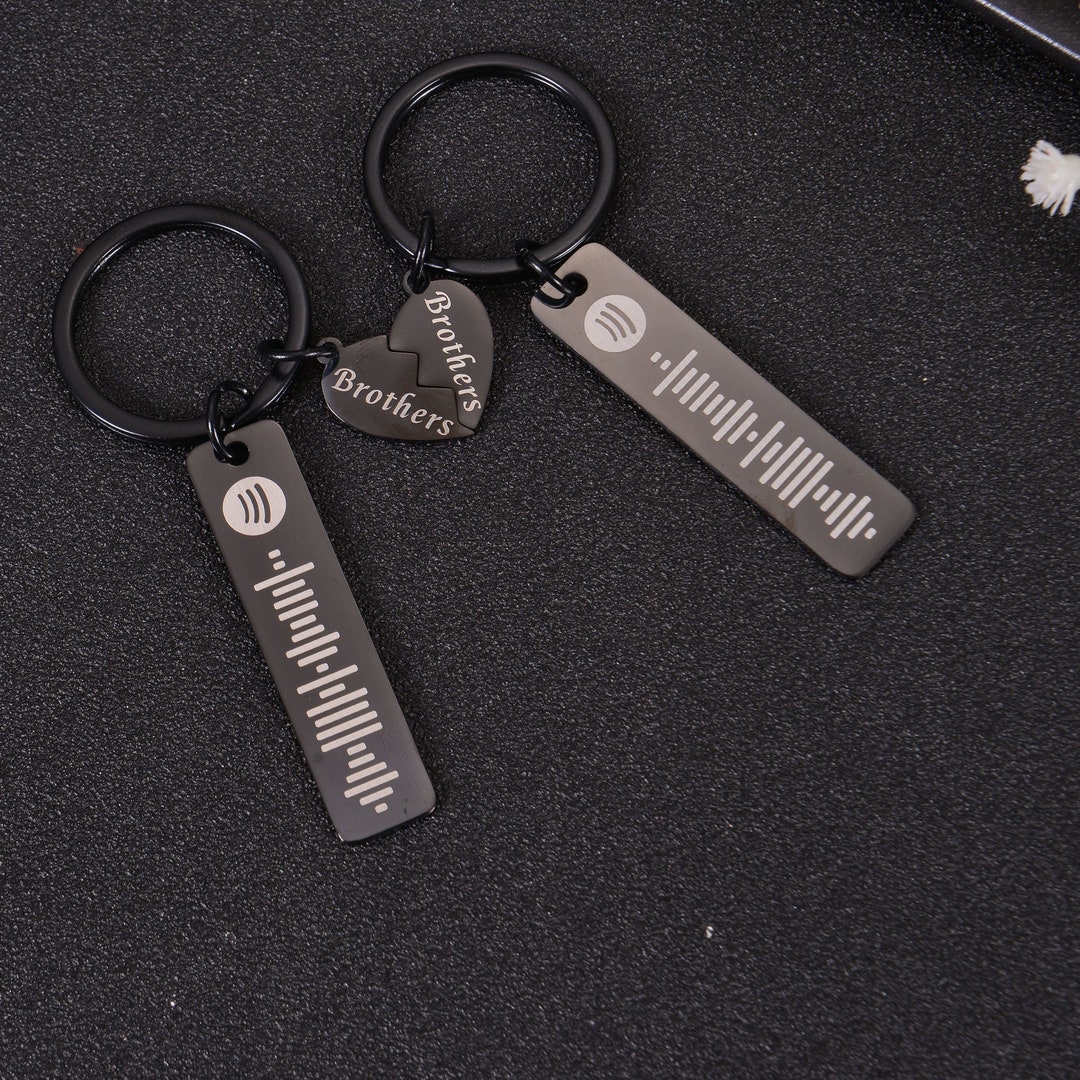 Personalized Spotify Heart Name Keychain Two Spotify Code - Etsy