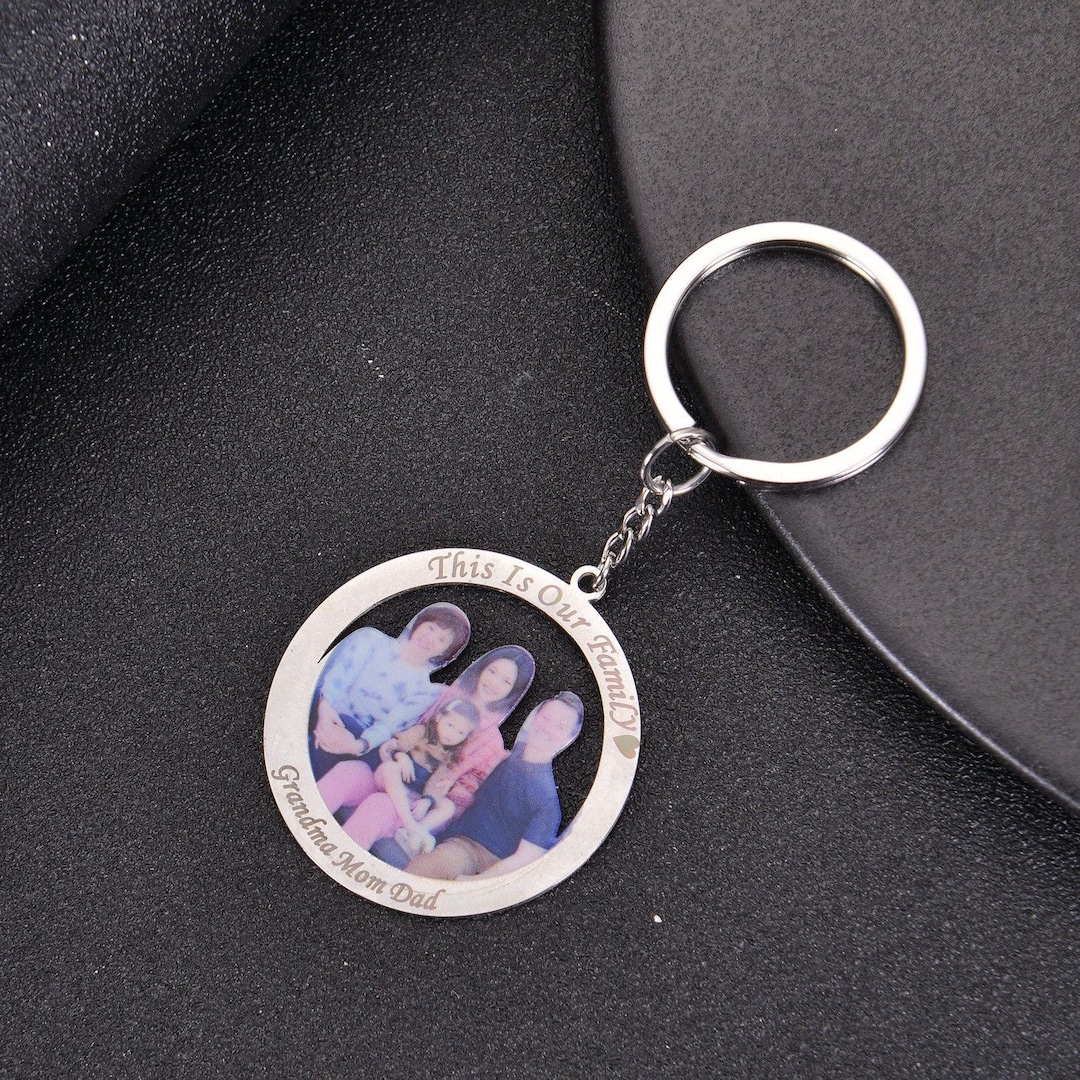 Personalized Family Photo Keychain in Gold, Silver & Rose Gold| Custom ...