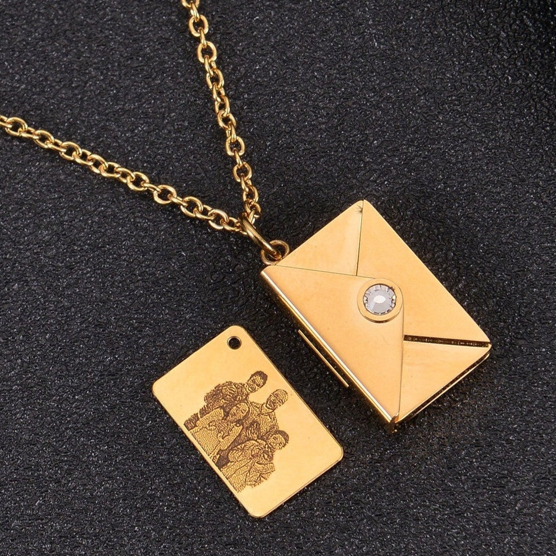 Personalized Envelope Necklace With Secret Message Inside - Etsy