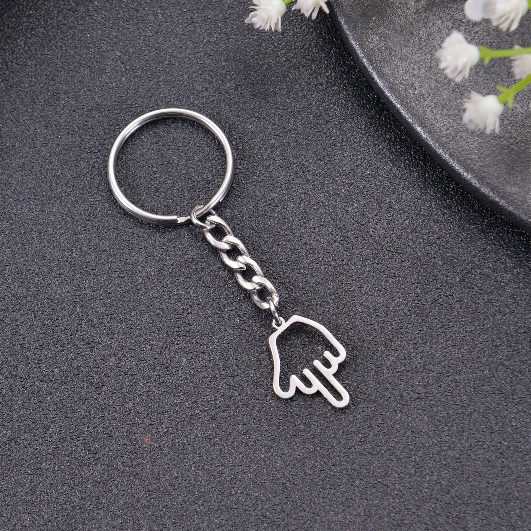 Funny Middle Finger Keychain for Men and Women in Gold Silver - Etsy