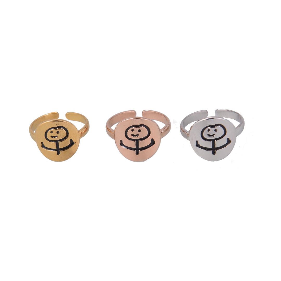 Funny Doodle Ring for Men and Women in Gold, Silver and Rose Gold ...