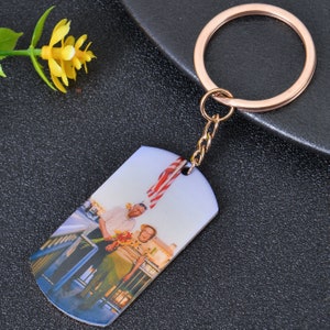 Personalized Photo Dog Tag Keychain: Military Style Pendant, Custom ...
