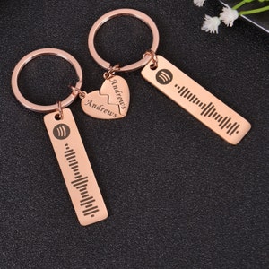 Personalized Spotify Heart Name Keychain | Two Spotify Code Keychain ...