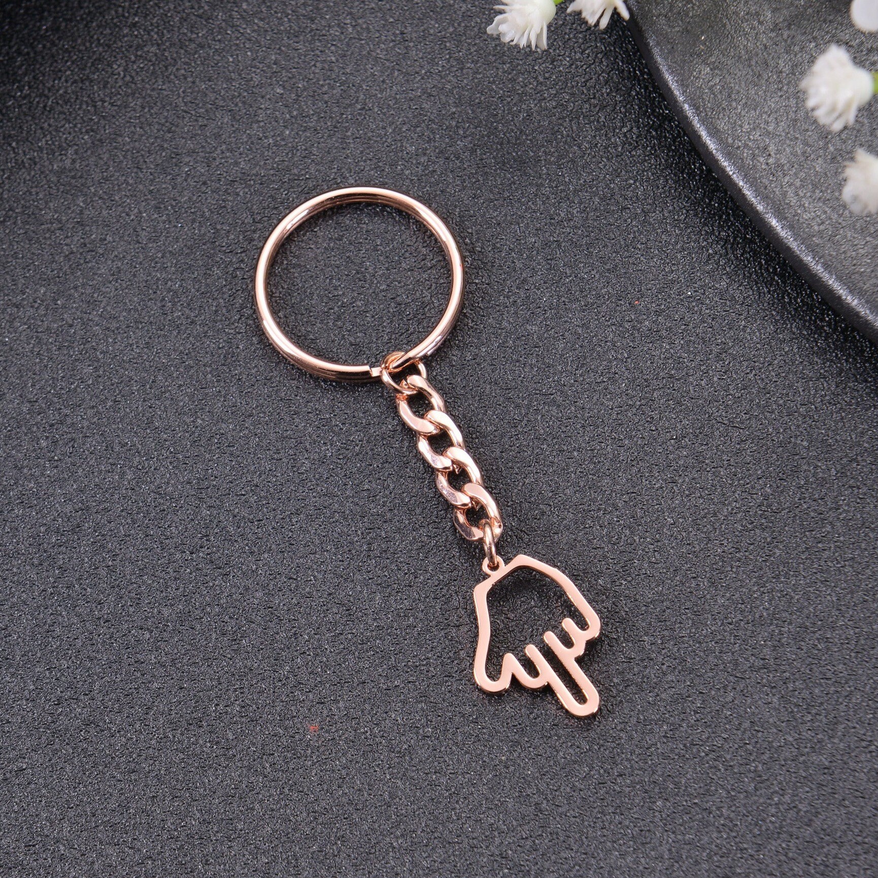 Funny Middle Finger Keychain for Men and Women in Gold Silver - Etsy