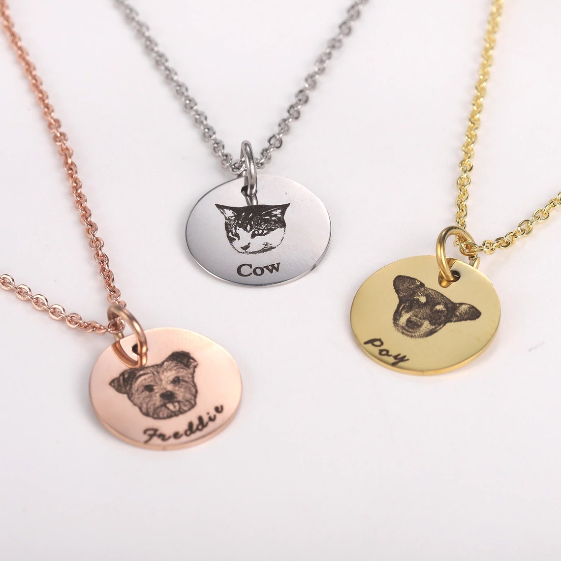 Custom Pet Photo Necklace: Personalized Pet Portrait Pendant - Etsy