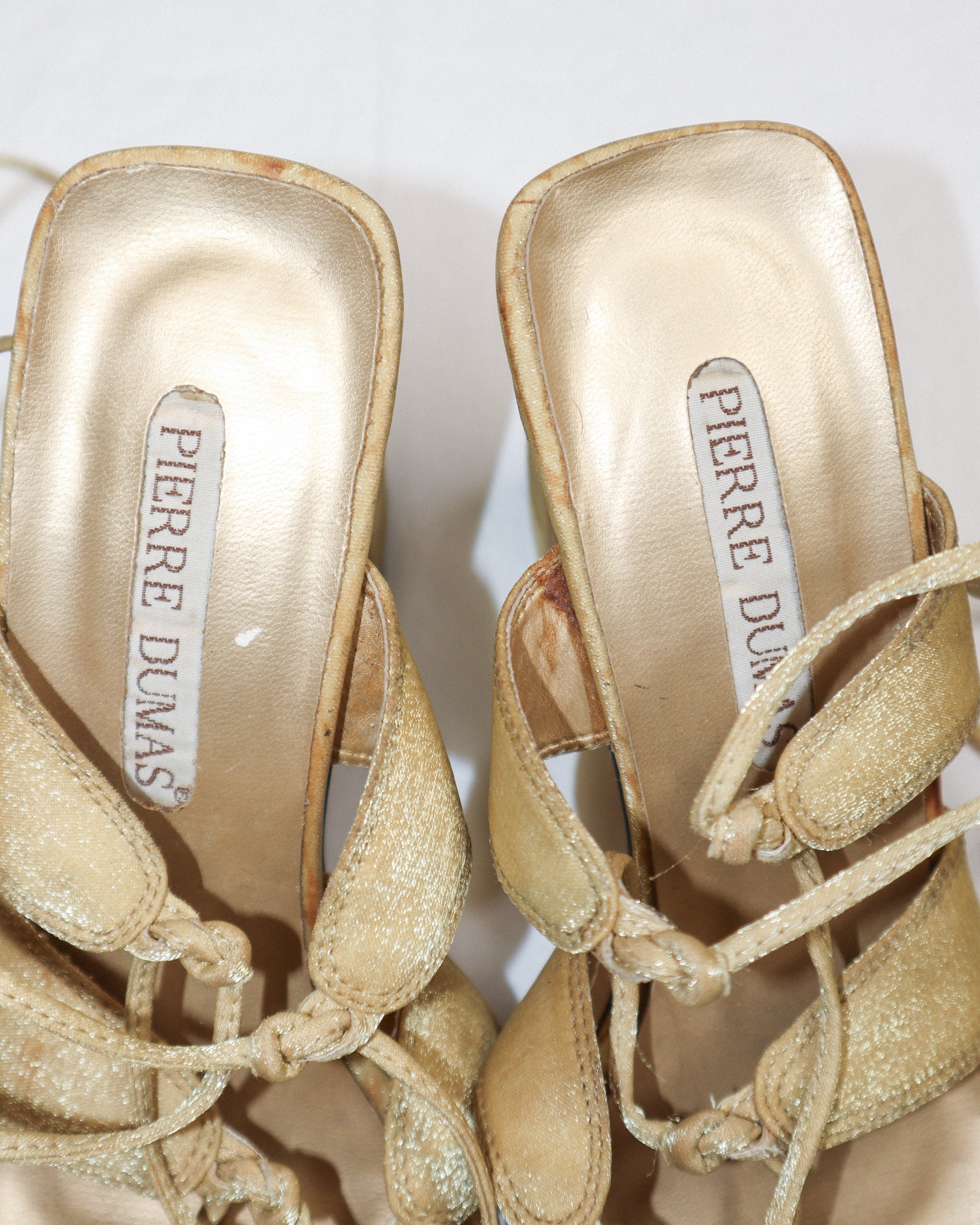 Vintage 2000s Gold Sparkle Lace up Block Heel Sandals - Etsy