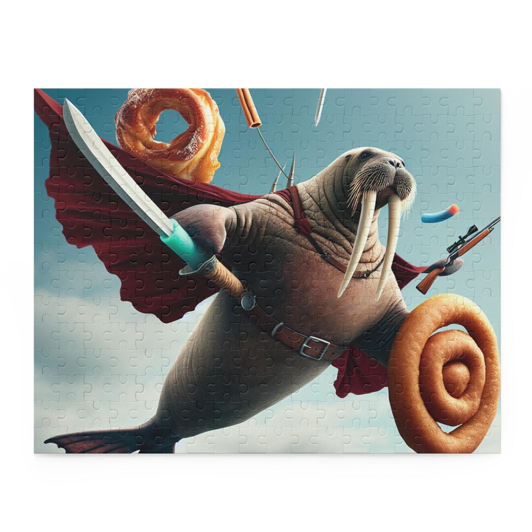 Super Hero Walrus Puzzle 120, 252, 500-piece - Etsy