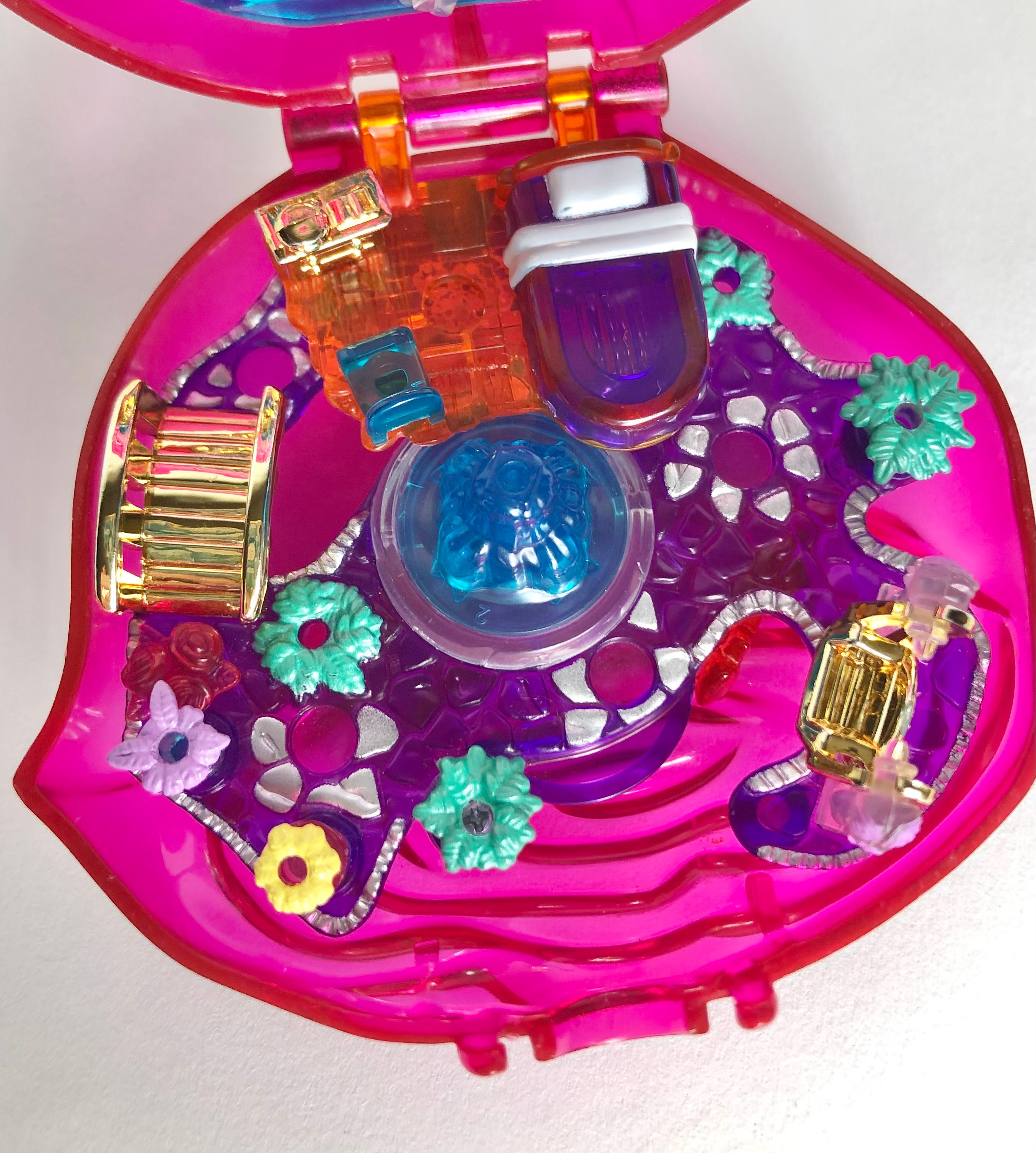 Vintage Polly Pocket Crystal Perfume Sweet Roses Compact Bluebird Toys ...