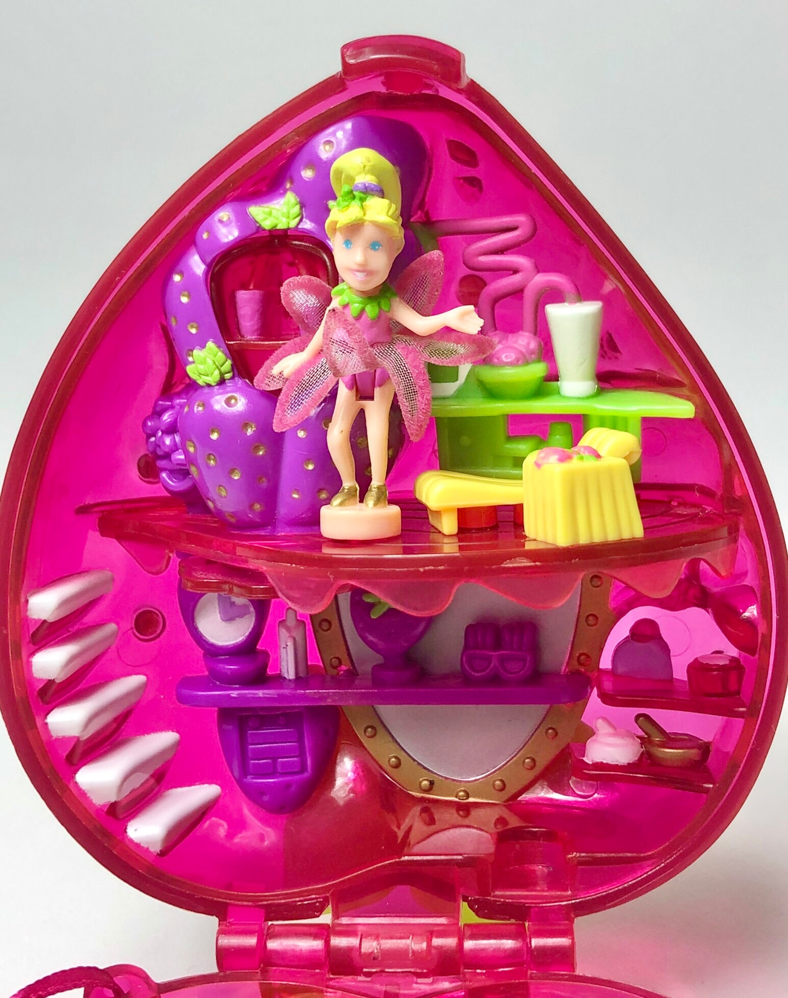 Polly Pocket Fruit Surprise Strawberry 100% Complete - Etsy