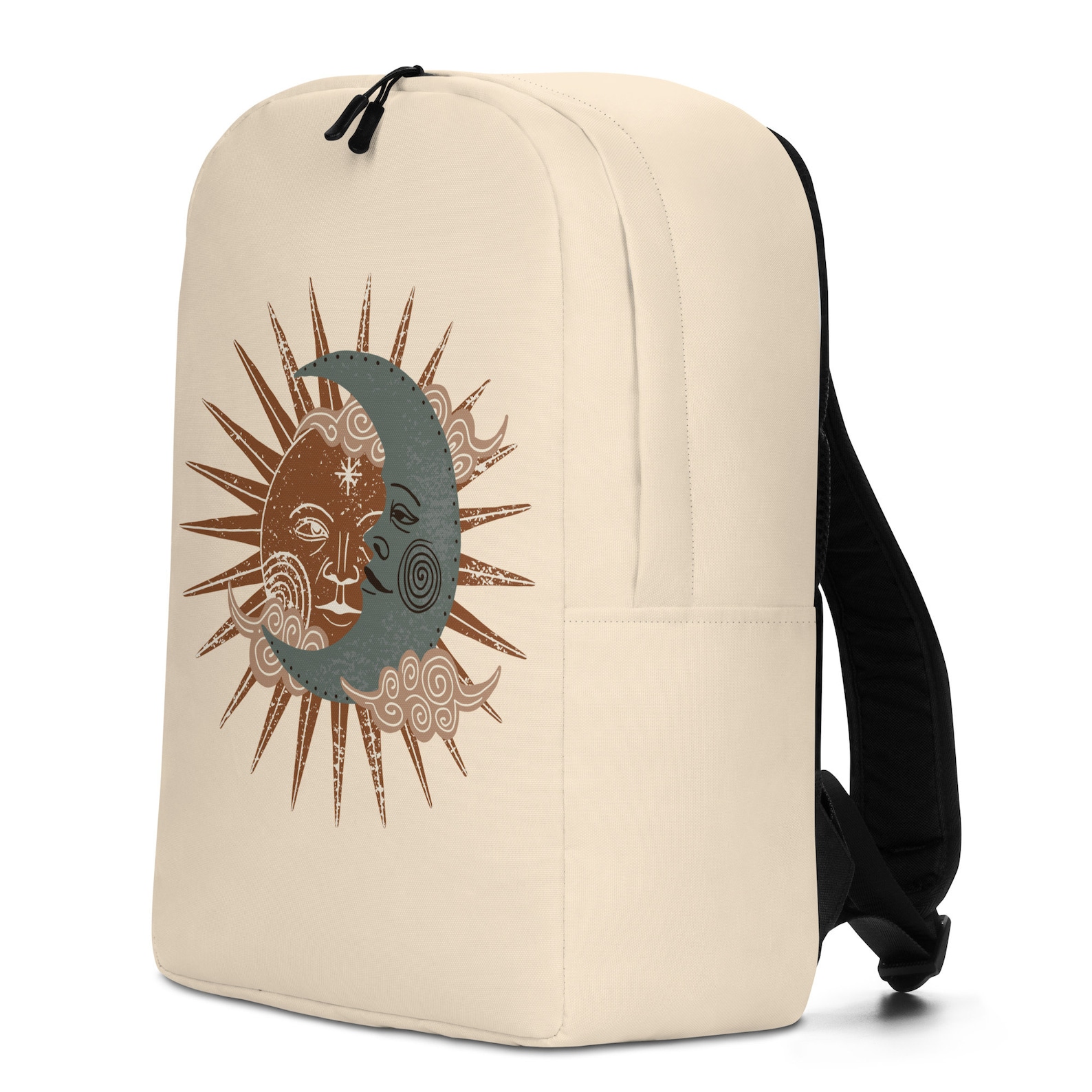 Sun and Moon Minimalist Backpack, Mystical Laptop Backpack, Hidden Back ...