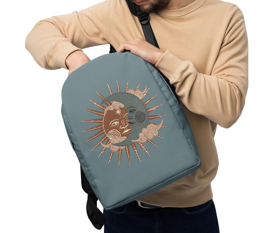 Sun and Moon Minimalist Backpack Mystical Laptop Backpack - Etsy