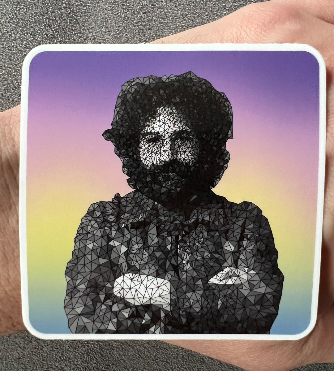 Polygon Jerry Garcia Sticker - Etsy