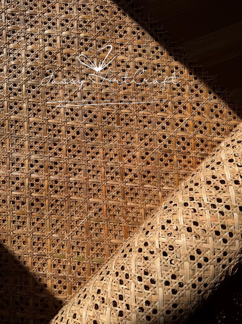 Vintage Brown Rhombic Rattan Cane Webbing – Natural Rattan Roll for ...
