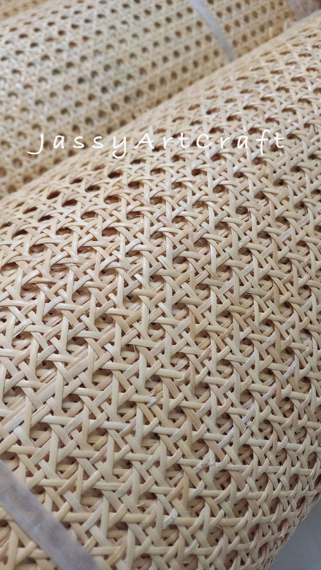 Semi-bleached Hexagon Rattan Cane Webbing Roll CREAM Natural Hexagon ...